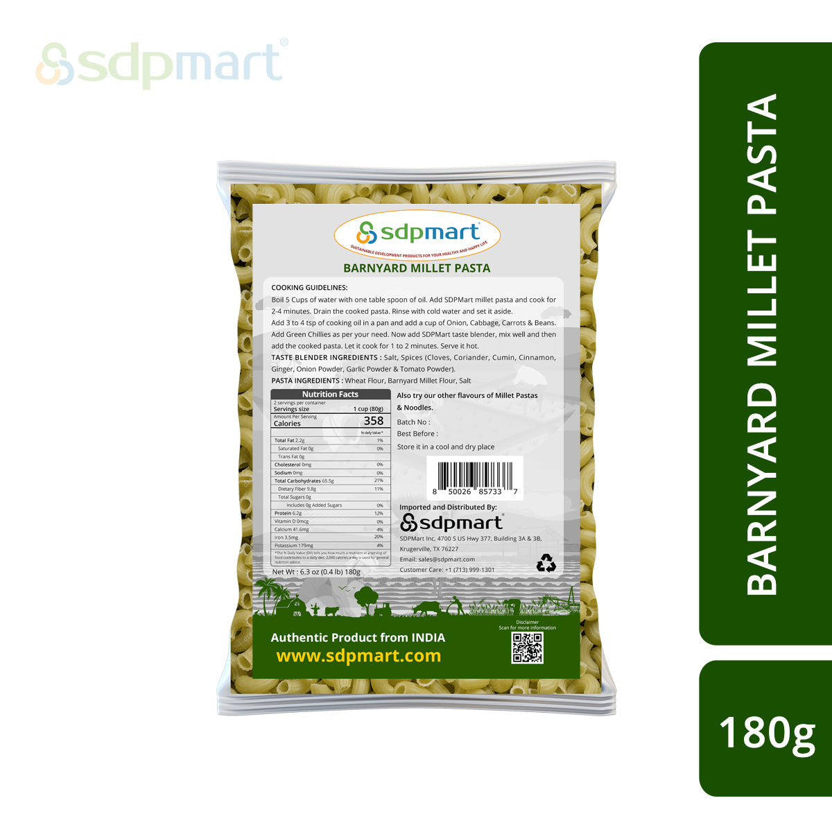 Barnyard Millet Pasta - 180G – PMBFoods